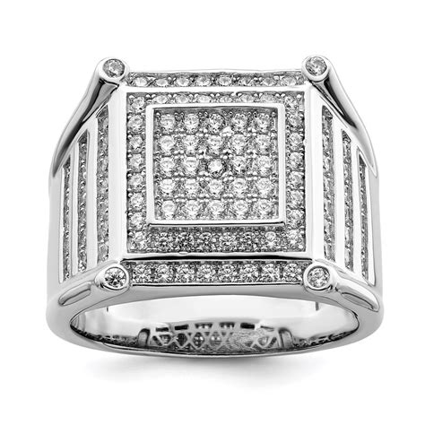 Sterling Silver Brilliant Embers Rhodium Plated 109 Stone Micro Pav Cz