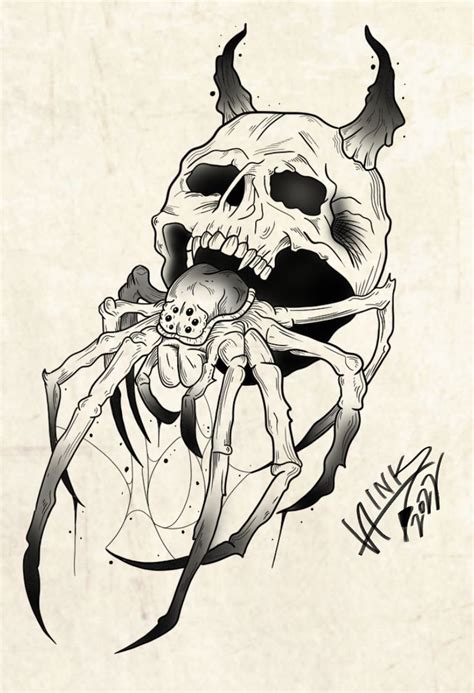Skull Spider Cool Tattoo Drawings Dark Art Tattoo Chicano Art Tattoos