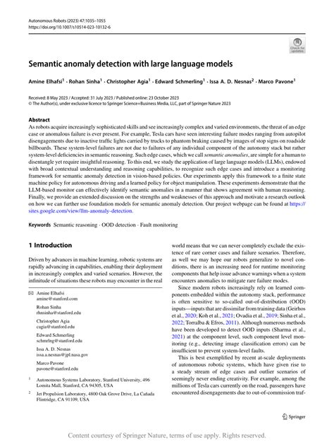 Semantic Anomaly Detection With Large Language Models Request Pdf