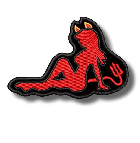 Devil Girl Embroidered Patch 7x5 Cm Patch