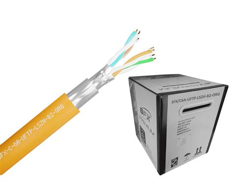 Cat 6a U Ftp Lszh B2ca Solid Orange Network Cable 305m