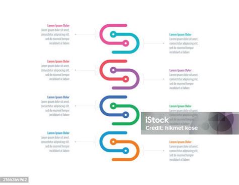 인터넷 웹 비즈니스 연간 계획 잡지 정보 템플릿 다채로운 라인 인포 그래픽 템플릿입니다 여덟 가지 옵션 인포그래픽 템플릿 개념에 대한 스톡 벡터 아트 및 기타 이미지