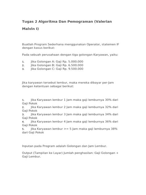 Tugas 2 Algoritma Dan Pemograman Pdf