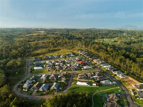 Image Of Streets And Houses In New Suburb At The Edge Of Country Town