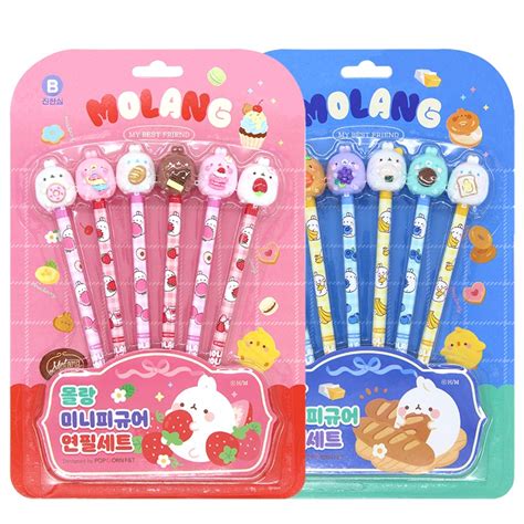 몰랑 베스트 피규어 연필세트 6본 3탄 팝콘팬시