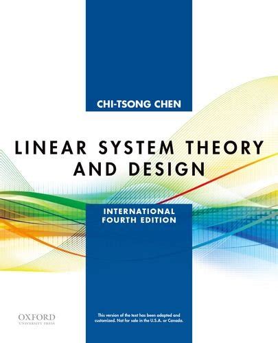 linear system theory and design international fourth edition the