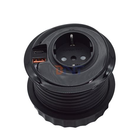 Plastic Sofa Socket Table Power Socket With 1 Us Standard Power Outlet And Usb A C Port