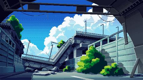 Setamo Map Original Animated Animated  Bird Blue Sky Bridge