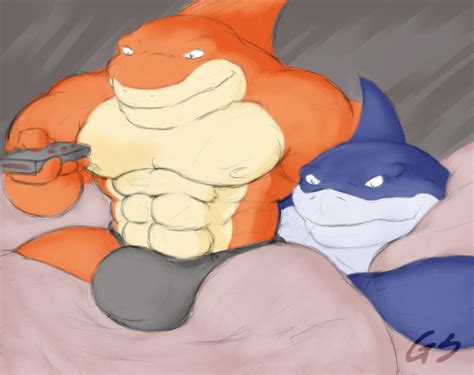Rule 34 Abs Anthro Color Male Male Only Multiple Males Muscles Nipples Remote Ripster Shark