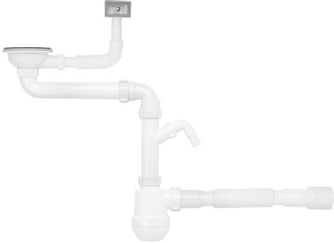 Сифон для кухонной мойки KRONER KRP-KS02S-1 3 1/2"х40/50 с отводом для ...