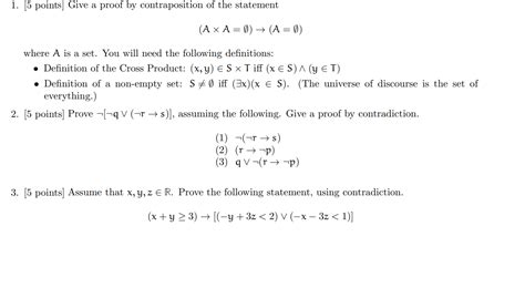 Solved 1 5 Points Give A Proof By Contraposition Of The