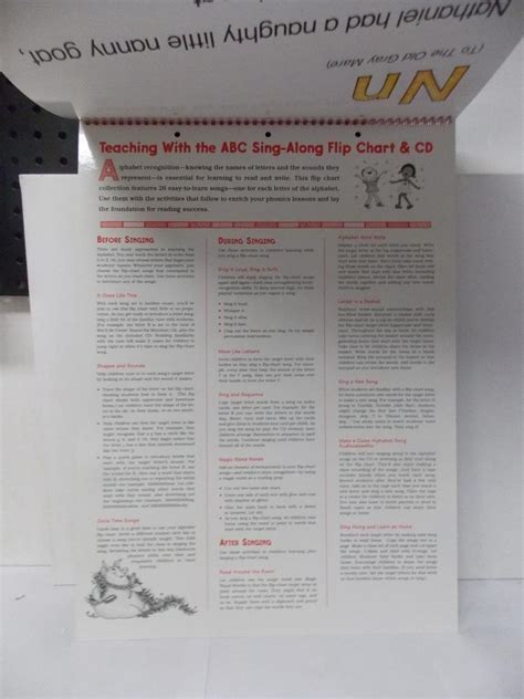 Scholastic Abc Sing Along Flip Chart And Cd New Grades Prek 1 1836934288