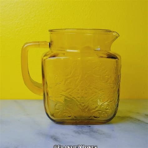 Yellow Depression Glass Pitcher Etsy