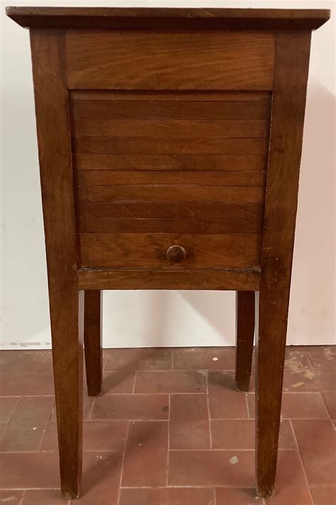 Wooden Bedside Table With Shutter Etsy