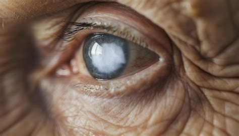 Cataract Concept Senior Womans Eye Closeup Premium Ai Generated Image