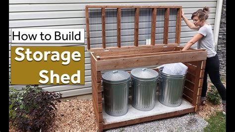 How To Make A Storage Shed For Garbage Cans Or Lawn Equipment Trash Storage Idea Youtube