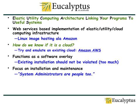 Ppt Eucalyptus An Open Source Infrastructure For Cloud Computing