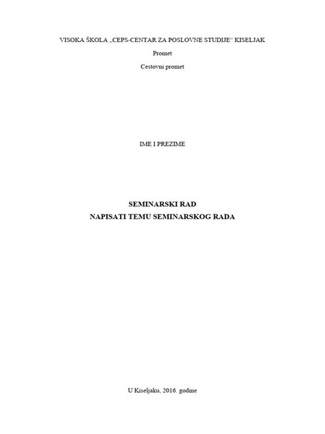 Primjer Kako Tehnicki Dotjerati Rad Pdf