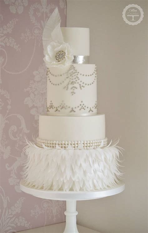Pin By Maricel Morales On Cute Cakes Feather Wedding Cake White