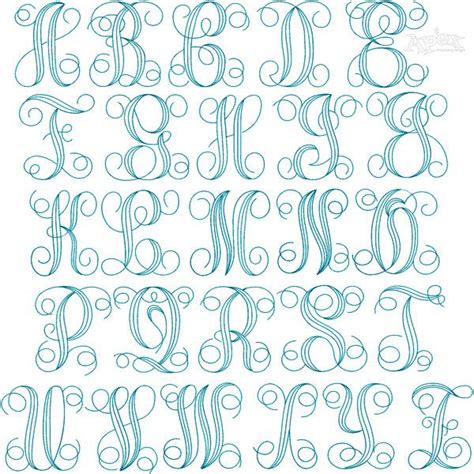 Bold Vine Interlocking Monogram Embroidery Font Embroidery Monogram Fonts Vine Monogram Font