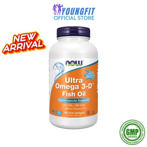 Now Foods Ultra Omega 3 D 600 Epa 300 Dha 180 Fish Softgels Lazadavn