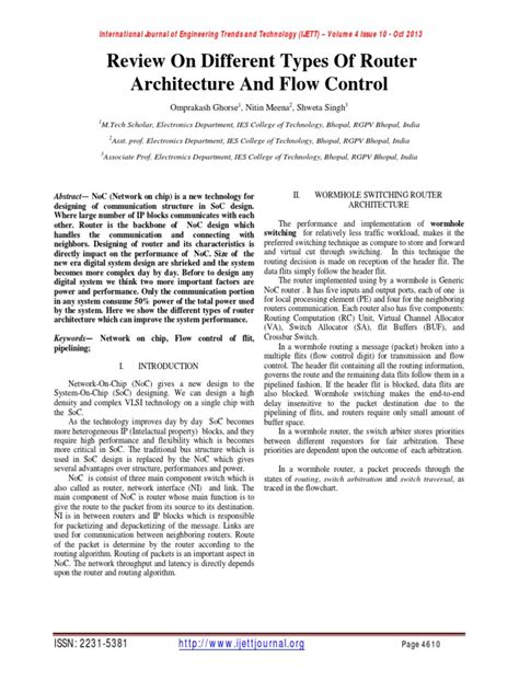 Pdf Review On Different Types Of Router Architecture And Flow Control