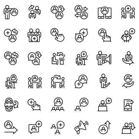 Premium Vector Hand Drawn Vector Drawing Refer A Friend Icon Set