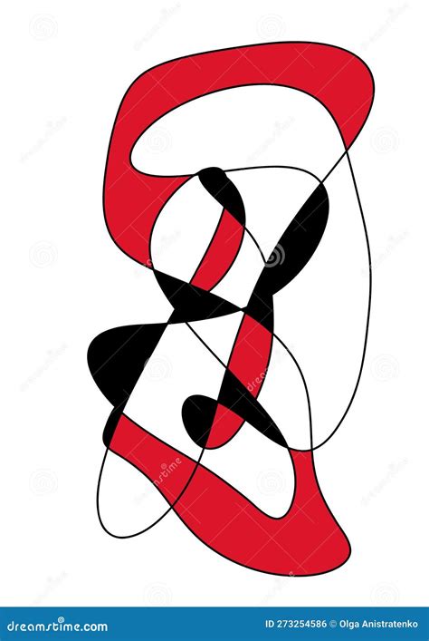 Abstract Squiggly Modern Background With Continuous Lines Stock Vector