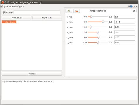 A GUI ROS Package For Cropping Pcl Pointcloud With Dynamic Reconfigure Robotics With ROS
