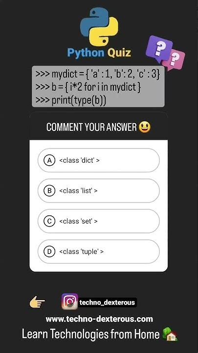 Python Quiz Series Comprehension Python Programming Datascience Coding Developer Itjobs