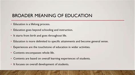 Education Narrow And Broader Meanings Youtube