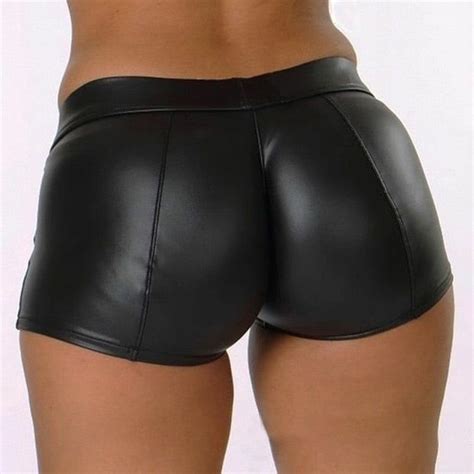 Nice Ass Black Leather Shorts Peggingking888