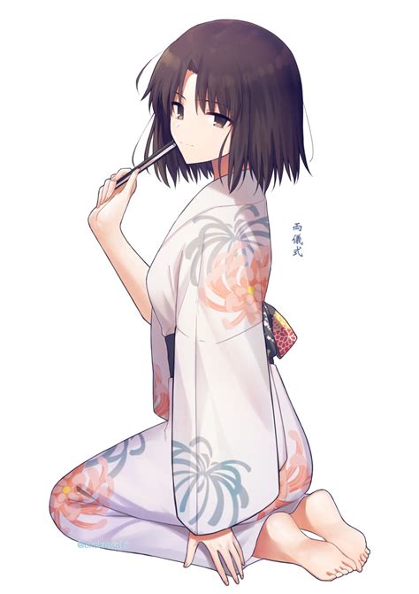 Safebooru 1girl Absurdres Bangs Barefoot Black Hair Commentary