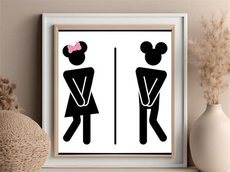 Printable Disney Bathroom Sign Disney Restroom Sign His Hers Bathroom