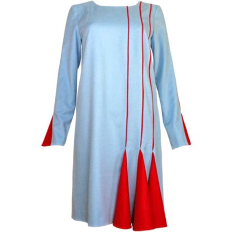 Plakinger Godet Long Sleeve Wool Dress Featuring Dress Woolen