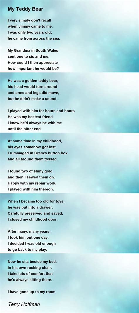 Teddy Bear Poems For Shower