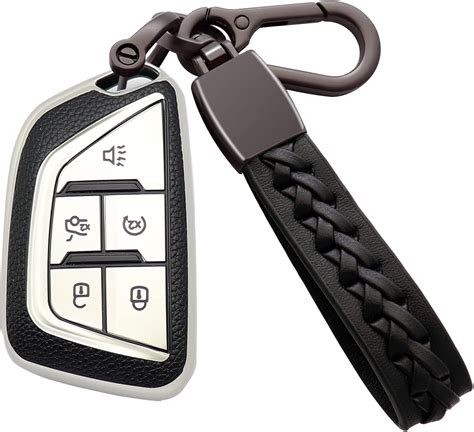 Syodiesn For Cadillac Key Fob Cover Soft Tpu With Pu