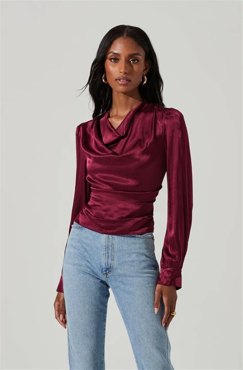 Holiday Collection Cowl Neck Long Sleeve Satin Top Bodycon Dress Winter