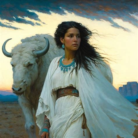 White Buffalo Calf Woman — The Paganista White Bison With Woman