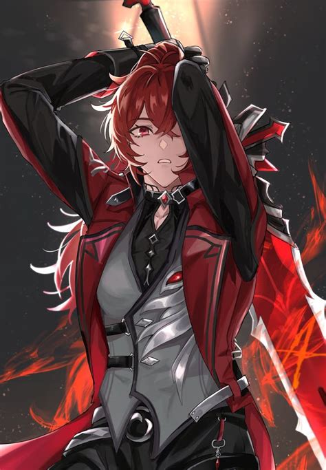 Pin By Alonsa On Diluc Gi Anime Guys Gaming Wallpapers Pretty Art