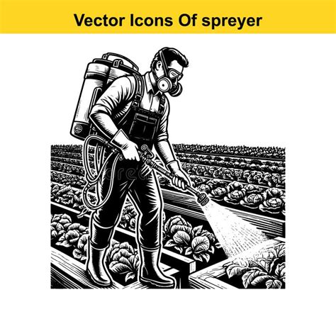 Pesticide Spray Farmer Black White Stock Illustrations 234 Pesticide