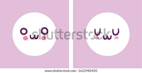 Owo Uwu Cute Icon Emoji Illustration Stock Vector Royalty Free
