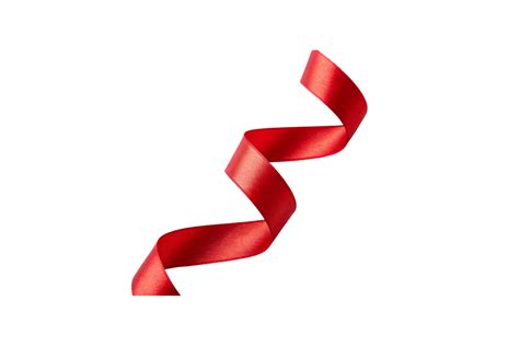 Red Silk Ribbon Twisted In Spiral Form Creating Dynamic Decorative