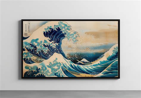 Wave Off Kanagawa Print Japanese Art Waves Wall Art Modern Digital