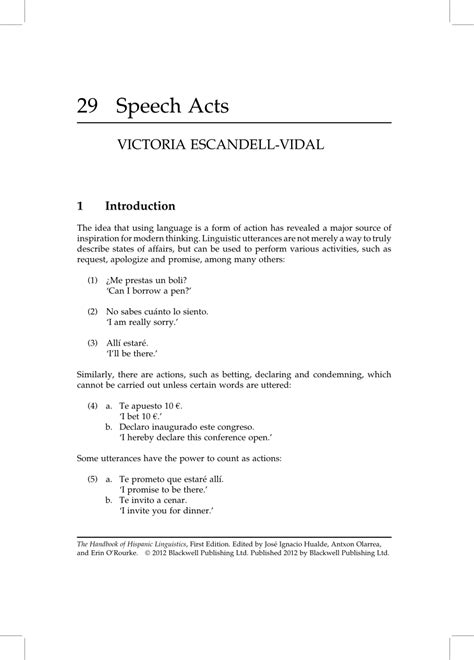 Pdf Speech Acts
