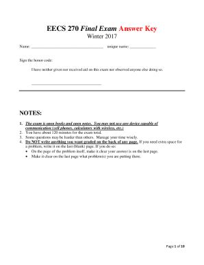 Fillable Online W Final Solution Pdf EECS Final Exam Answer Fax Email Print PdfFiller