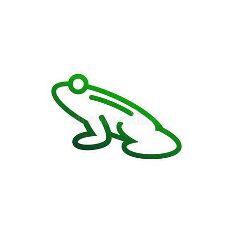 Abstract Frog Simple Line Logo Design Image Stock Illustration