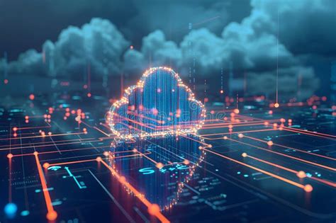 Futuristic Cloud Computing Concept On Digital Background Stock Illustration Illustration Of
