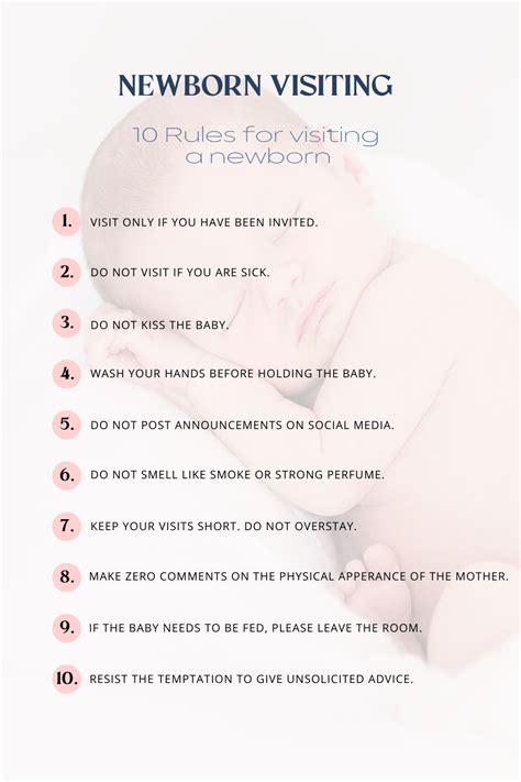 Newborn Visiting Rules Template Best Templates Resources