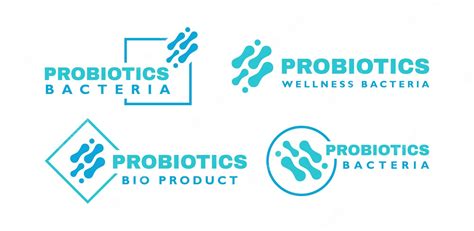 Premium Vector Set Probiotics Bacteria Label Icon Logo Design Healthy